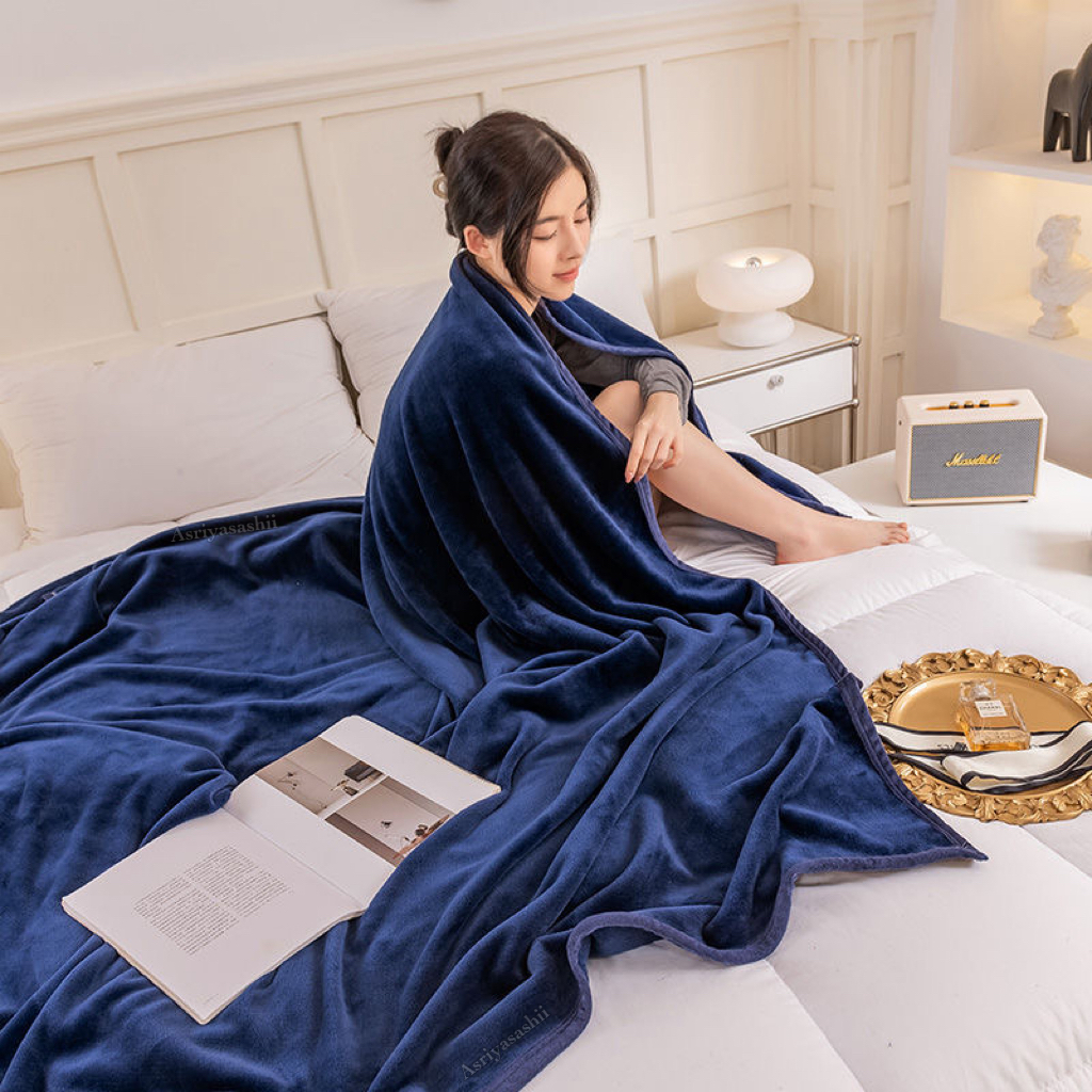 Jual Selimut Dewasa Bulu Halus 150x200 Motif Dewasa Polos Warna Biru ...