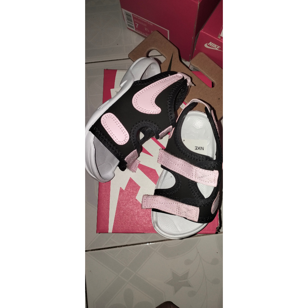 Jual NIKE SUNRAY ADJUST (PINK-WHITE) | Shopee Indonesia