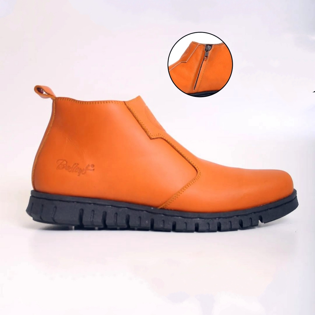 Jual Sepatu Boots Pria Kulit Zipper Resleting Pull Up Leather BRADLEYS ...