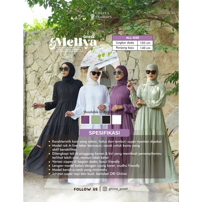 Jual mellya dress polos by ghina fashion | Shopee Indonesia