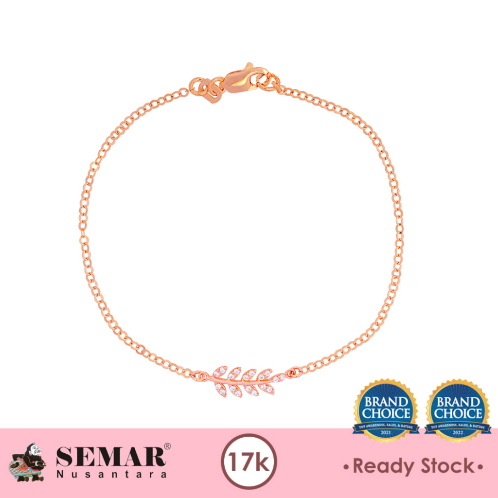 Jual Gelang Emas Natural Spring Leaf Rose Gold 17K Semar Nusantara ...