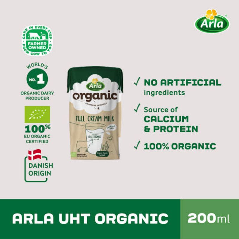Jual ARLA ORGANIC FULL CREAM MILK 200ml | Shopee Indonesia