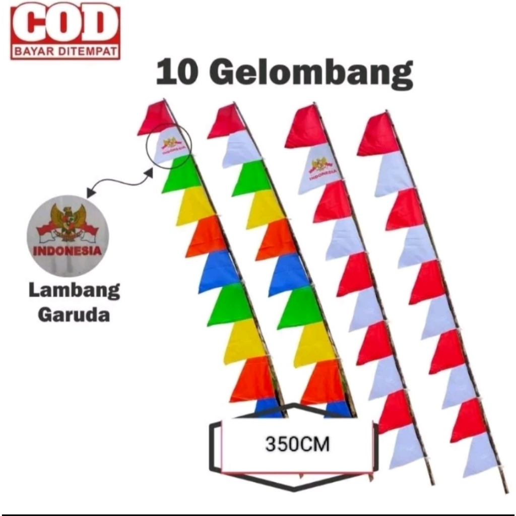 Jual Bendera Umbul Umbul 10 Titik Mata Warna Warni / Merah Putih | Shopee Indonesia