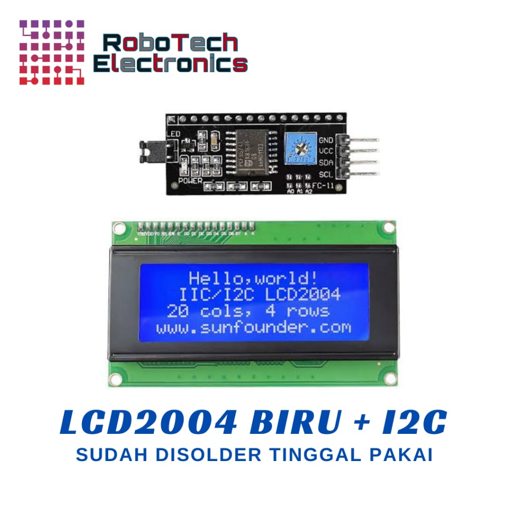 Jual LCD 20X4 2004 I2C IIC BACKLIGHT BIRU Arduino Uno - Free (Sudah ...