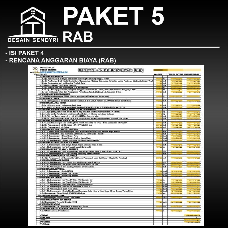 Jual Jasa Desain Rumah Paket 5 (RAB) | Shopee Indonesia