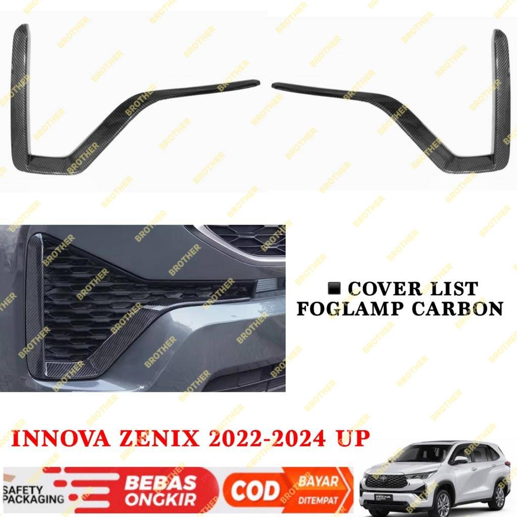 Jual List Fog Lamp Innova Zenix 2022 2023 2024 Foglamp Cover Carbon ...