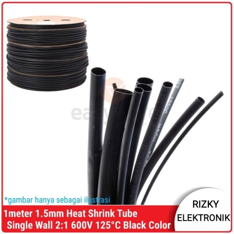 Jual Selang Bakar Pelindung Kabel 1,5mm 1.5 mm Isolasi Heatshrink ...