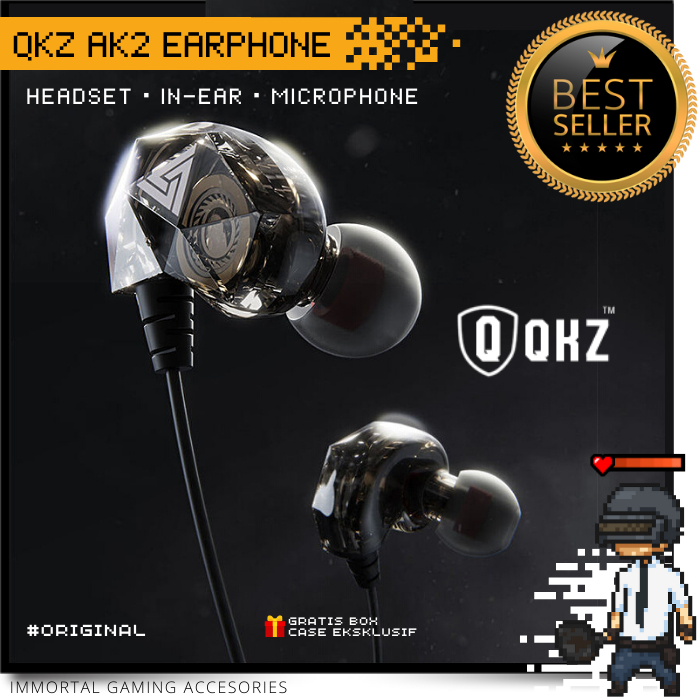 Jual [IM] QKZ AK2 Earphone Headset with Mic Heavy Stereo Headphone AK ...