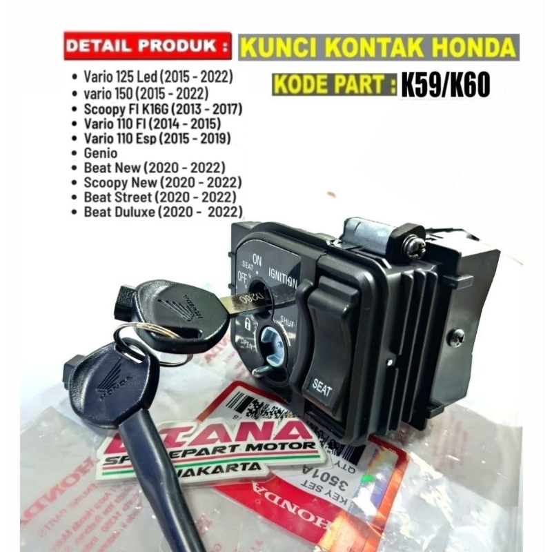 Jual Kunci Kontak Scoopy 2015-2023 Vario 125 Led Vario 150 Beat New ...