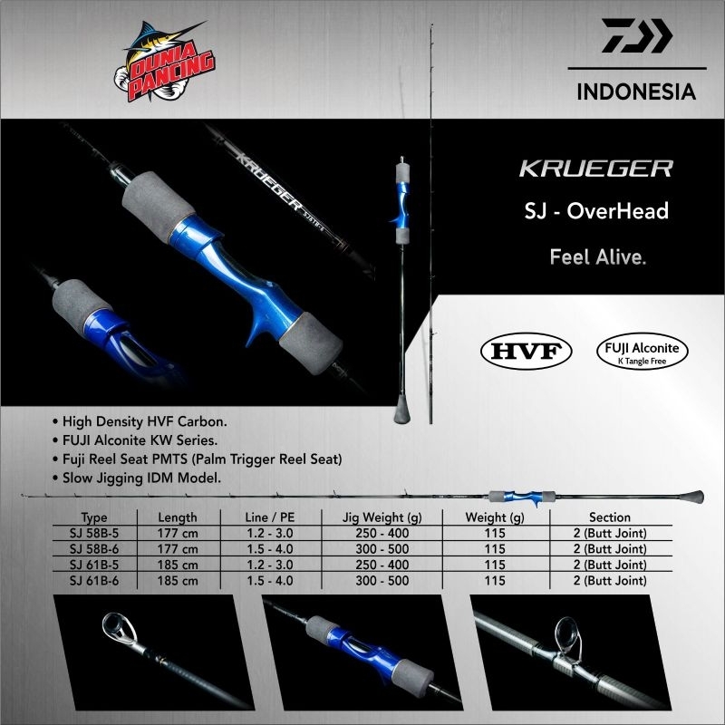 Jual Joran Pancing Rod Daiwa Krueger SJ OH Joran Slow Jigging Rod Jigging | Shopee Indonesia