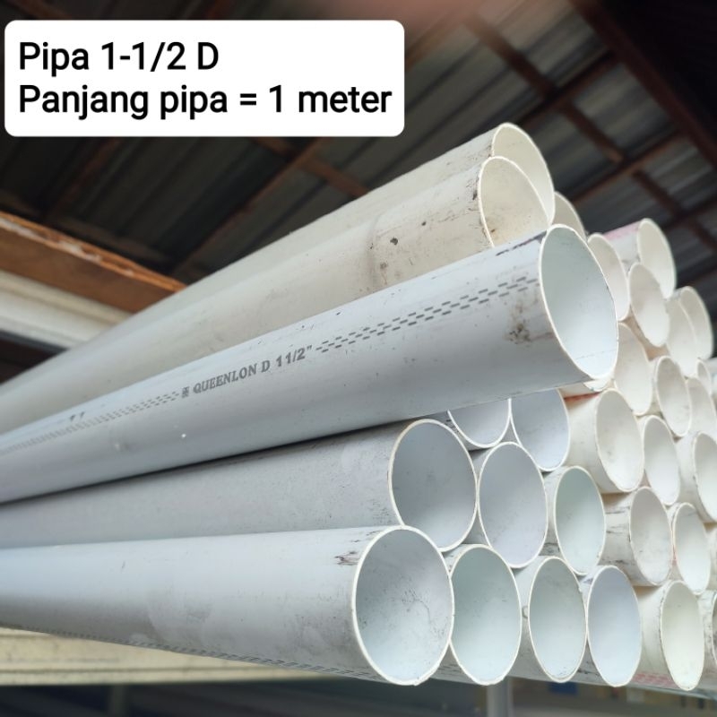 Jual Pipa Meteran PVC 1-1/2 D 1,5 D bukan Rucika panjang 1 meter ...