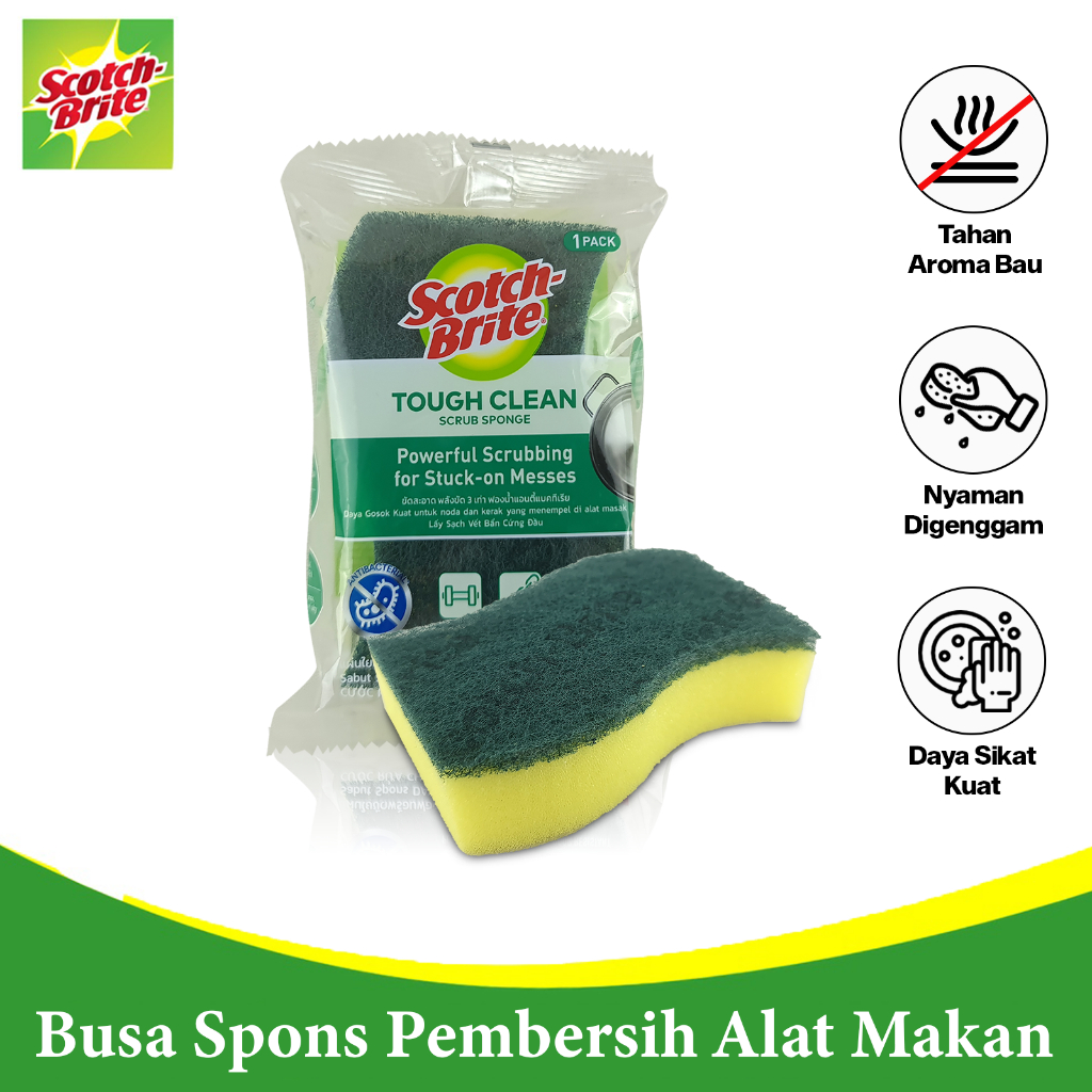 Jual Scotch-Brite Tough Clean / Sabut Spons Cuci Piring / Spons Cuci ...