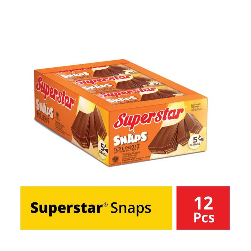 Jual { PerBox isi 12 } - Superstar SNAPS 28gr Wafer Renyah berbalut ...