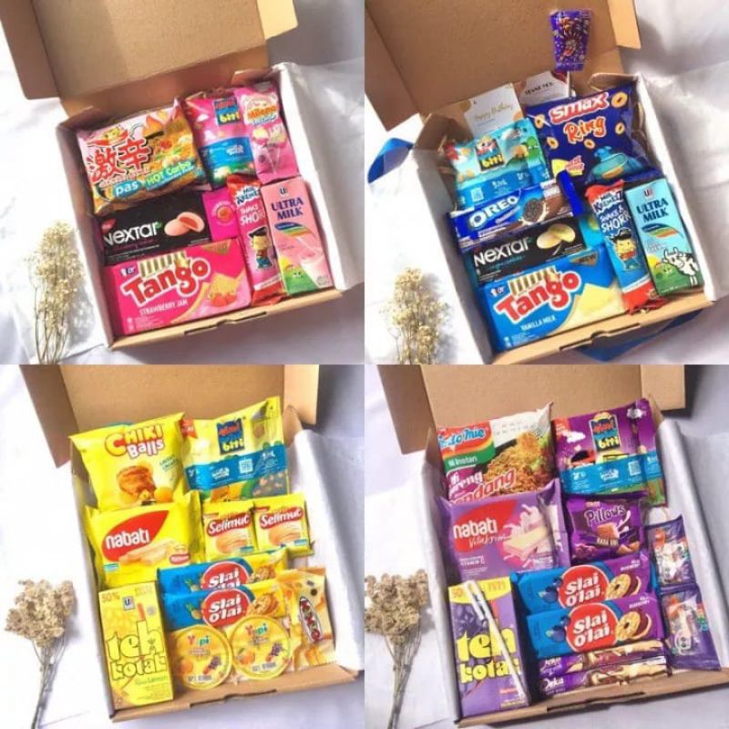 Jual SNACKBOX KADO ULANG TAHUN HAMPERS SNACK HADIAH WISUDA/ PARCEL SNACK BOX | Shopee Indonesia