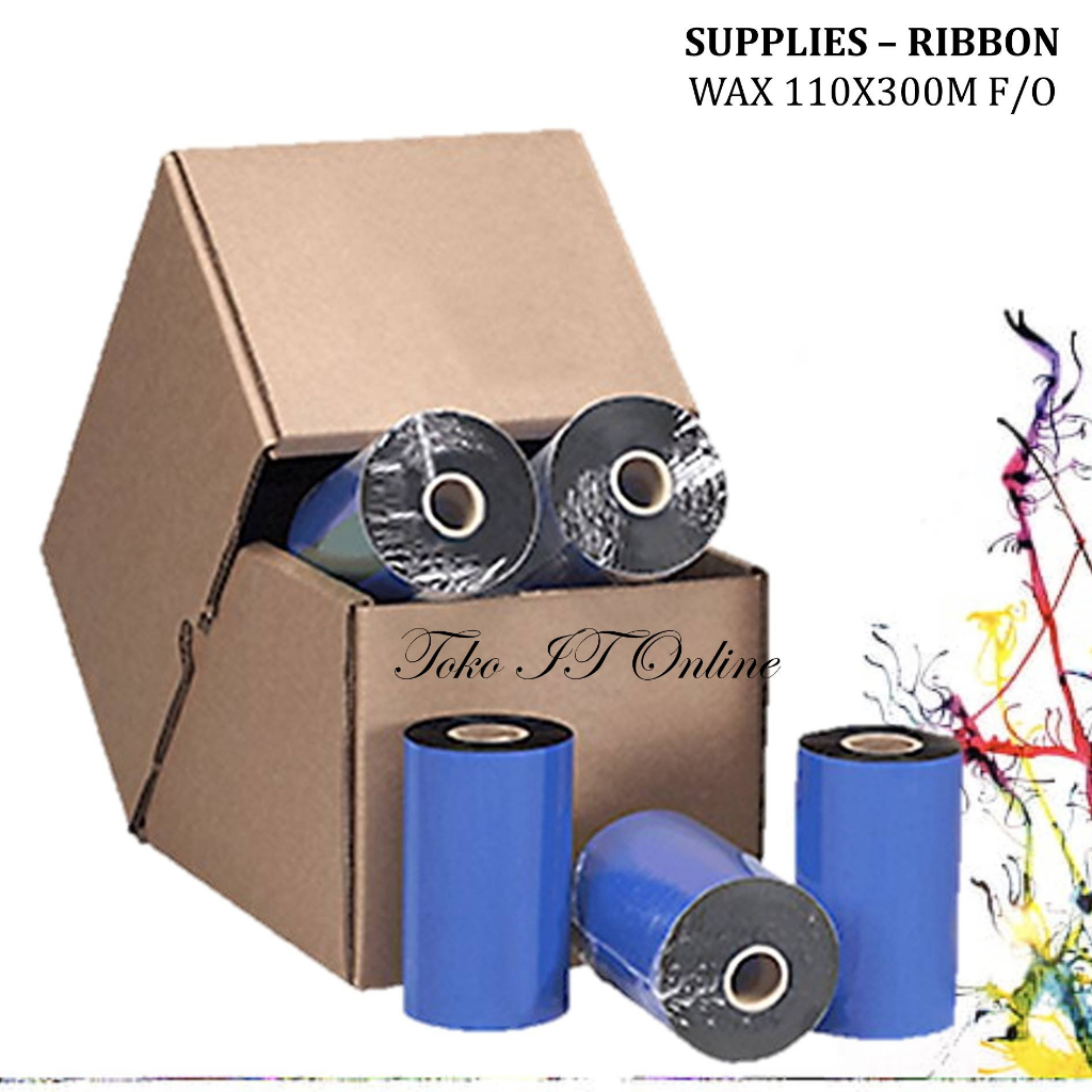 Jual Premium Ribbon Wax 110x300 Face Out Pita Tinta Printer Label ...