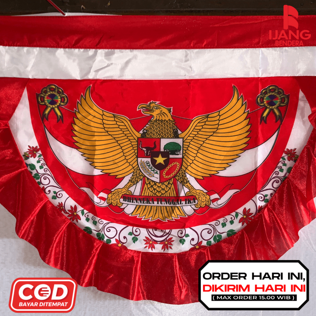 Jual Background Garuda Batik Merah Putih Umbul Umbul 10 Gelombang ...