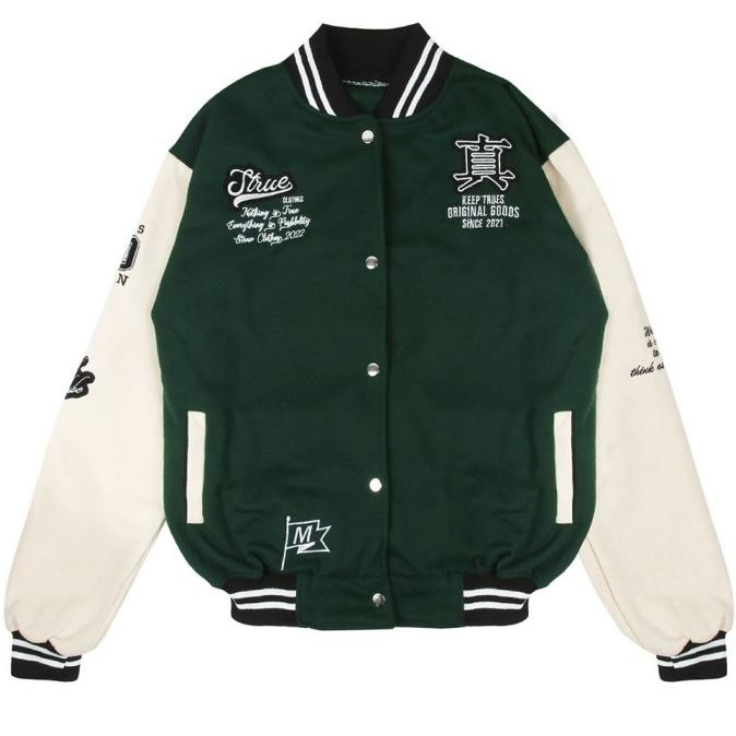 Jual (BORDIR) Varsity Black Strue Edition Unisex Pria wanita / Jaket ...