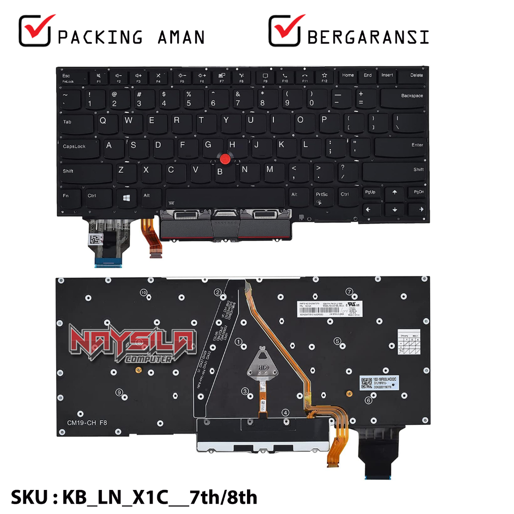 Jual Keyboard Lenovo ThinkPad X1 Carbon Gen 8th 2020 (Type 20U9, 20UA ...