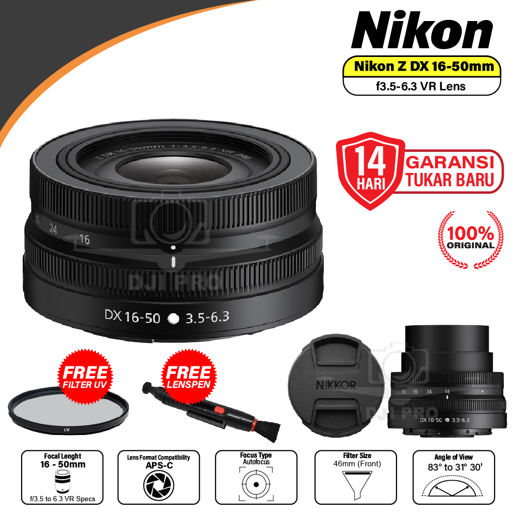 Jual Lensa Nikon Z DX 16-50mm f3.5-6.3 VR Lens Nikkor Z DX 16-50 mm Z ...