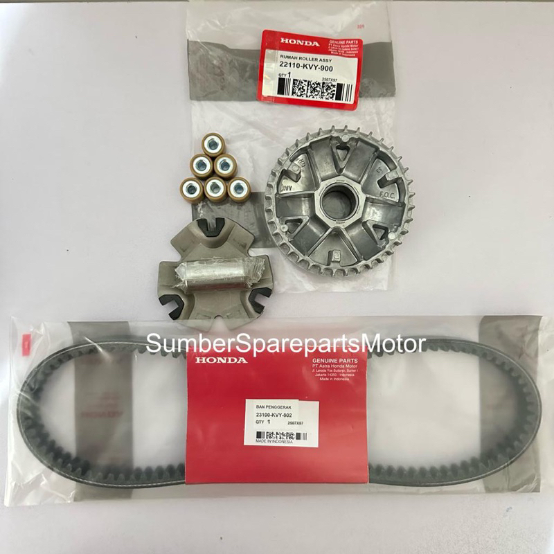 Jual Paket Van Belt + Rumah Roller Assy Set Honda Beat Karbu Scoopy ...