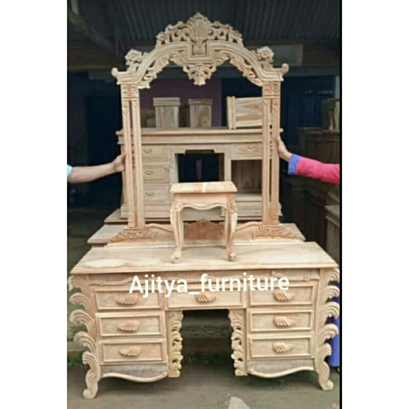 Jual Meja Rias Barong Mewah Mentahan Kayu Jati | Shopee Indonesia