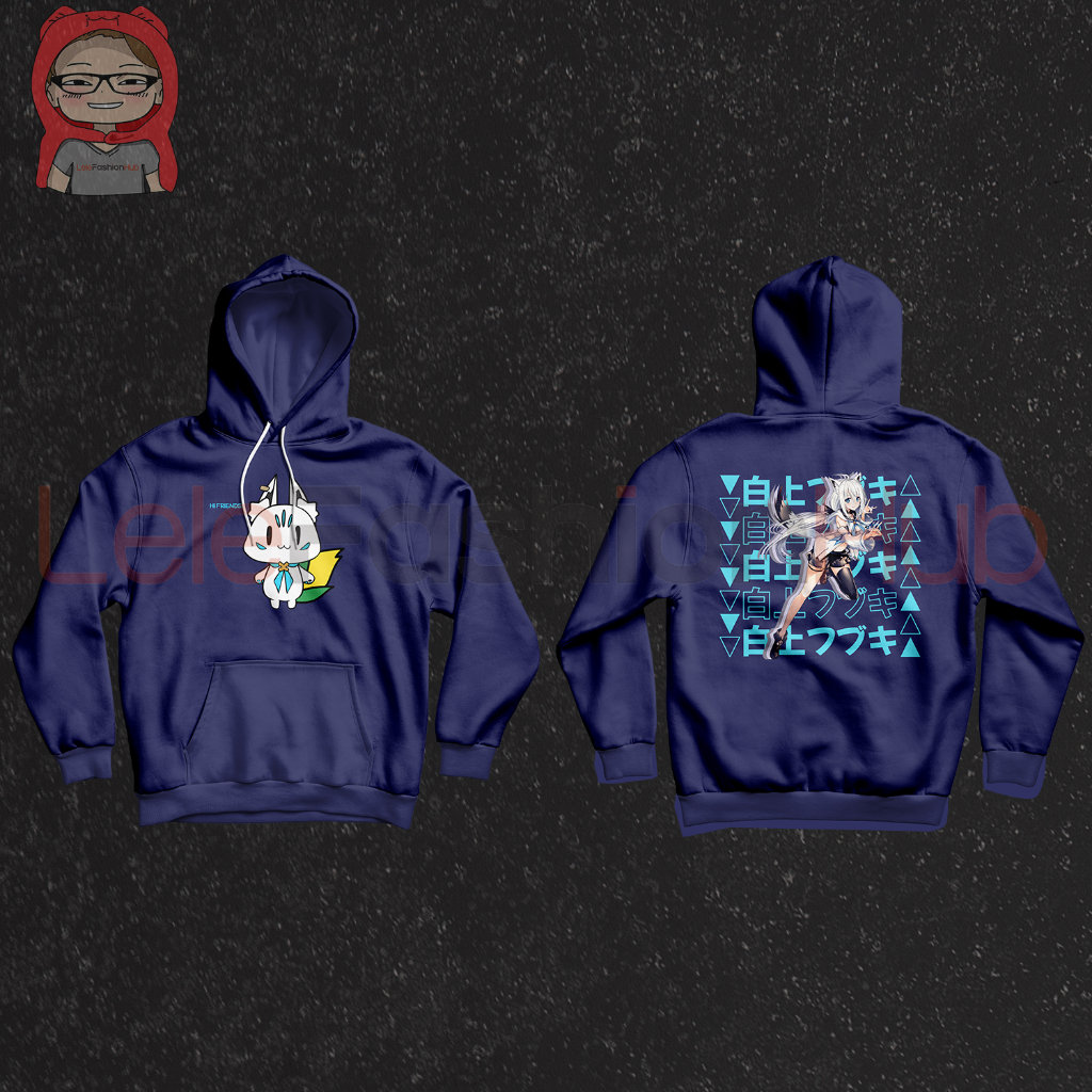 Jual [Hololive] Hoodie Anime Hololive Shirakami Fubuki - Biru Navy ...