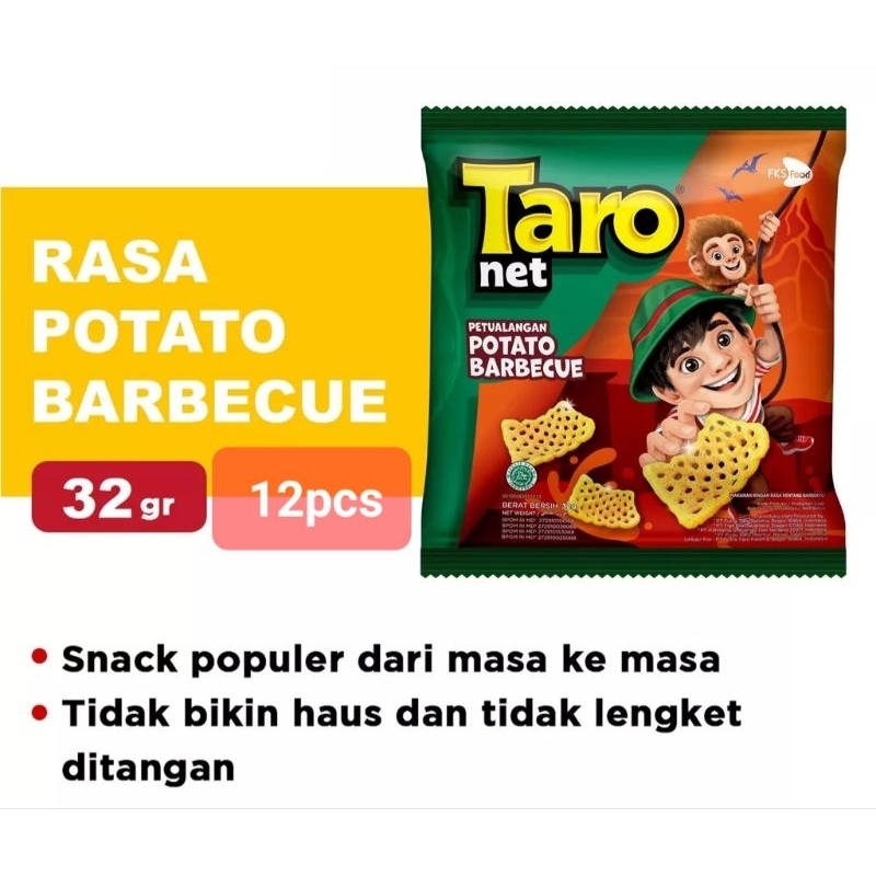 Jual Taro Net Potato Barbecue 32gr x 12pcs | Shopee Indonesia