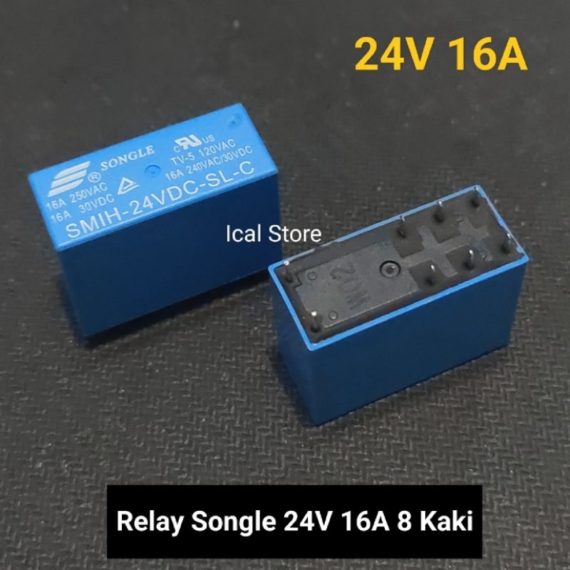 Jual Relay Songle 24V 16A 8 Kaki Pin SMIH-24VDC-SL-C 24 Volt DC 16 ...
