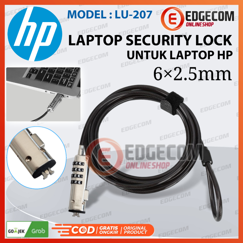Jual Kunci Pengaman Laptop Security Lock Kombinasi untuk laptop HP LU ...