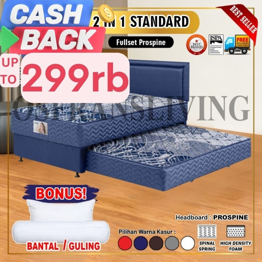 Jual Guhdo Springbed Standard 2 in 1 - 120x200 - FULLSET SET KASUR ATAS DAN KASUR SORONG BAWAH ...