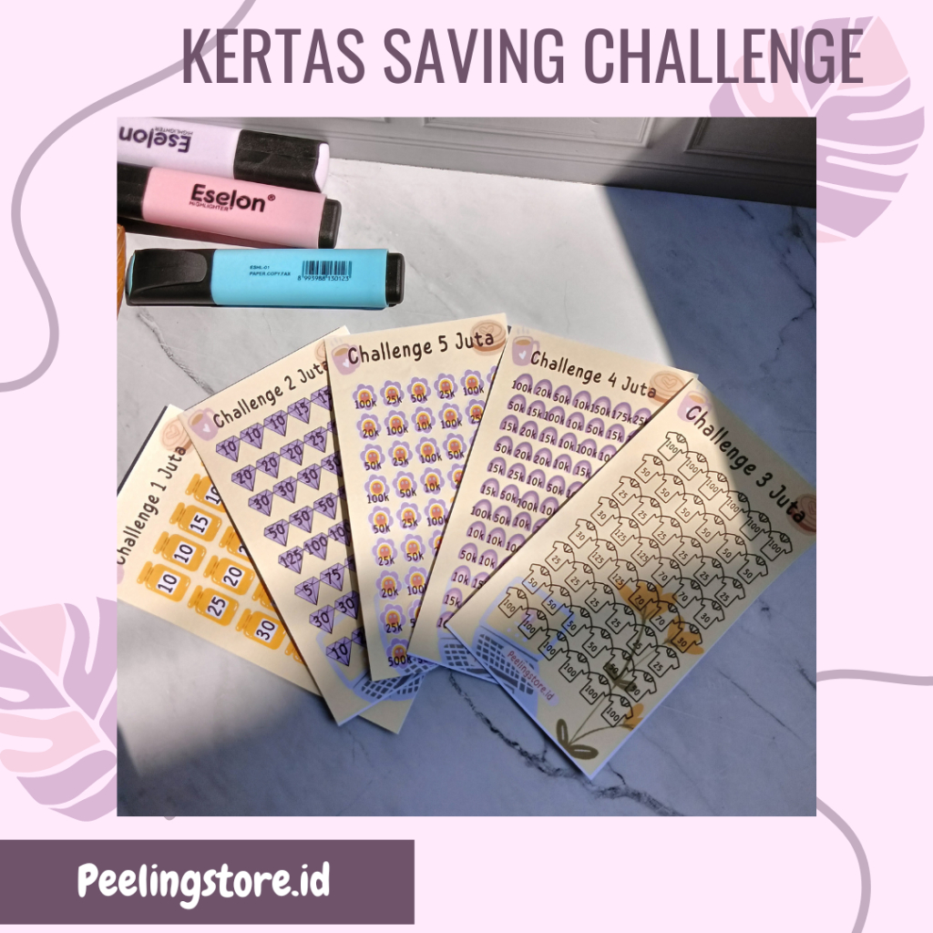Jual MEDIA TABUNGAN WAJIB ( ISI BINDER) / KERTAS SAVING CHALLENGE JUTAAN TANPA LUBANG | Shopee ...