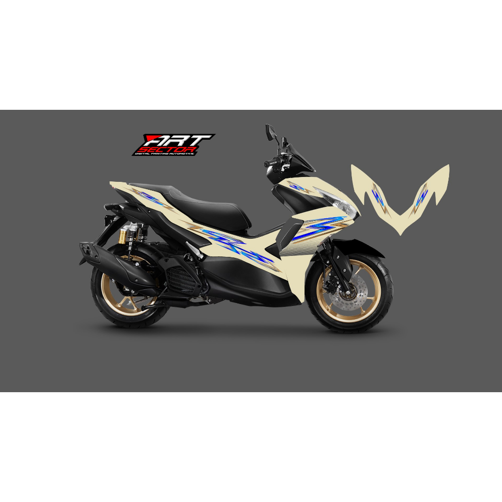Jual STICKER STRIPING TRANSPARAN AEROX NEW CONNECTED 2022 GOLD LINE ...