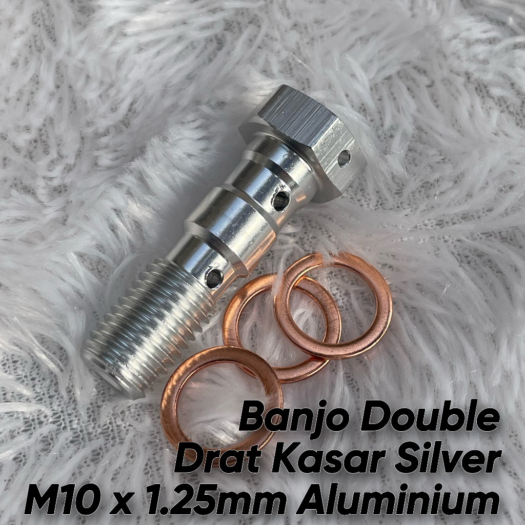 Jual Baut banjo double kaliper baut rem racing aluminium silver drat kasar | Shopee Indonesia