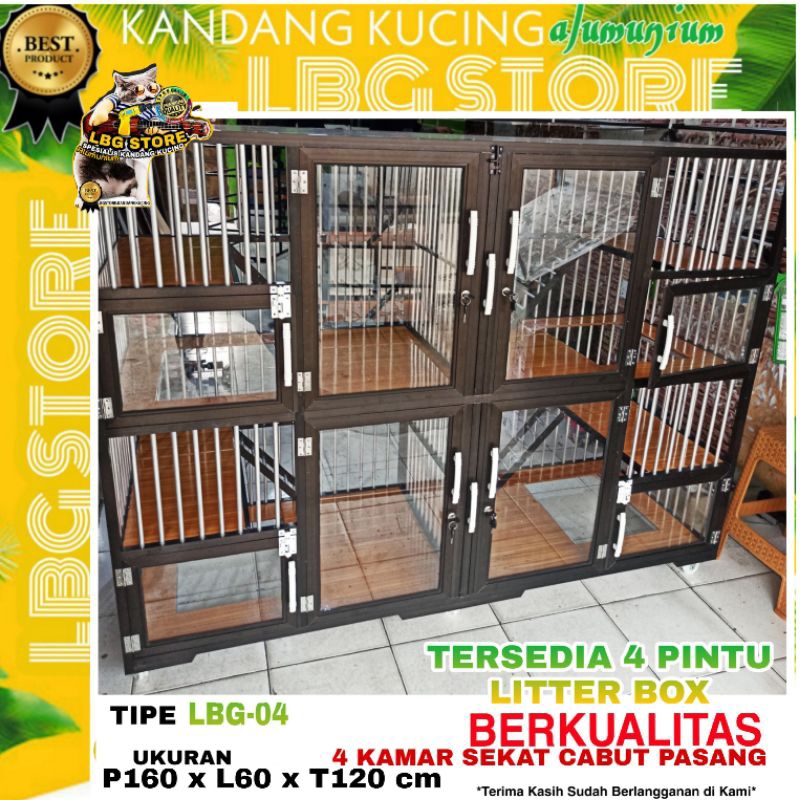 Jual Kandang Kucing Alumunium 4 Kamar XL Jumbo High Quality | Shopee ...