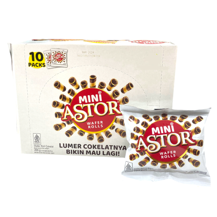 Jual ASTOR MINI WAFER ROLLS 200 gr - PACK (ISI 10 PCS) | Shopee Indonesia
