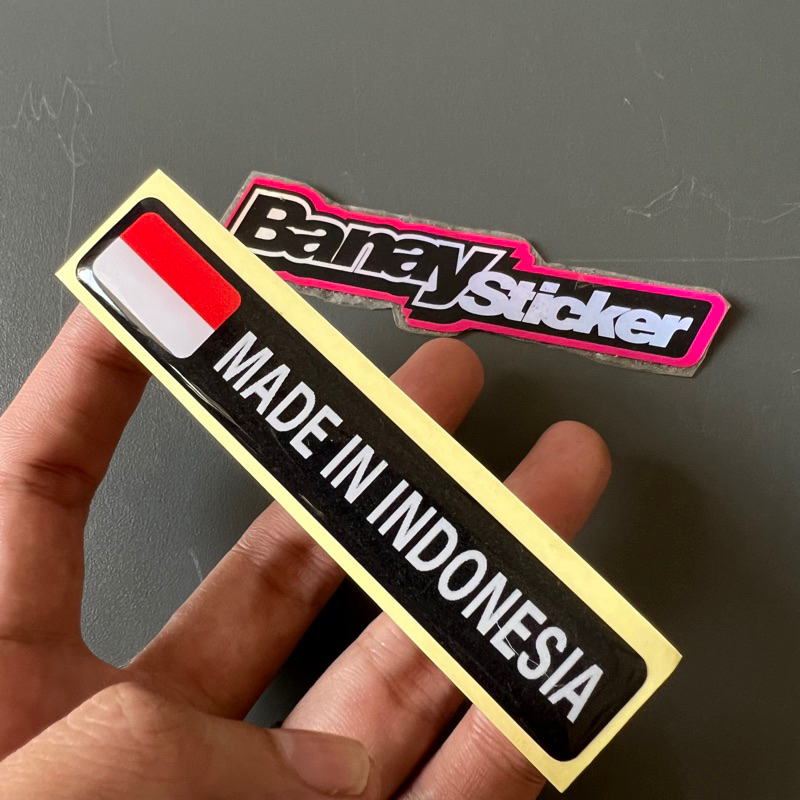 Jual Sticker Stiker Emblem MADE IN INDONESIA Timbul | Shopee Indonesia