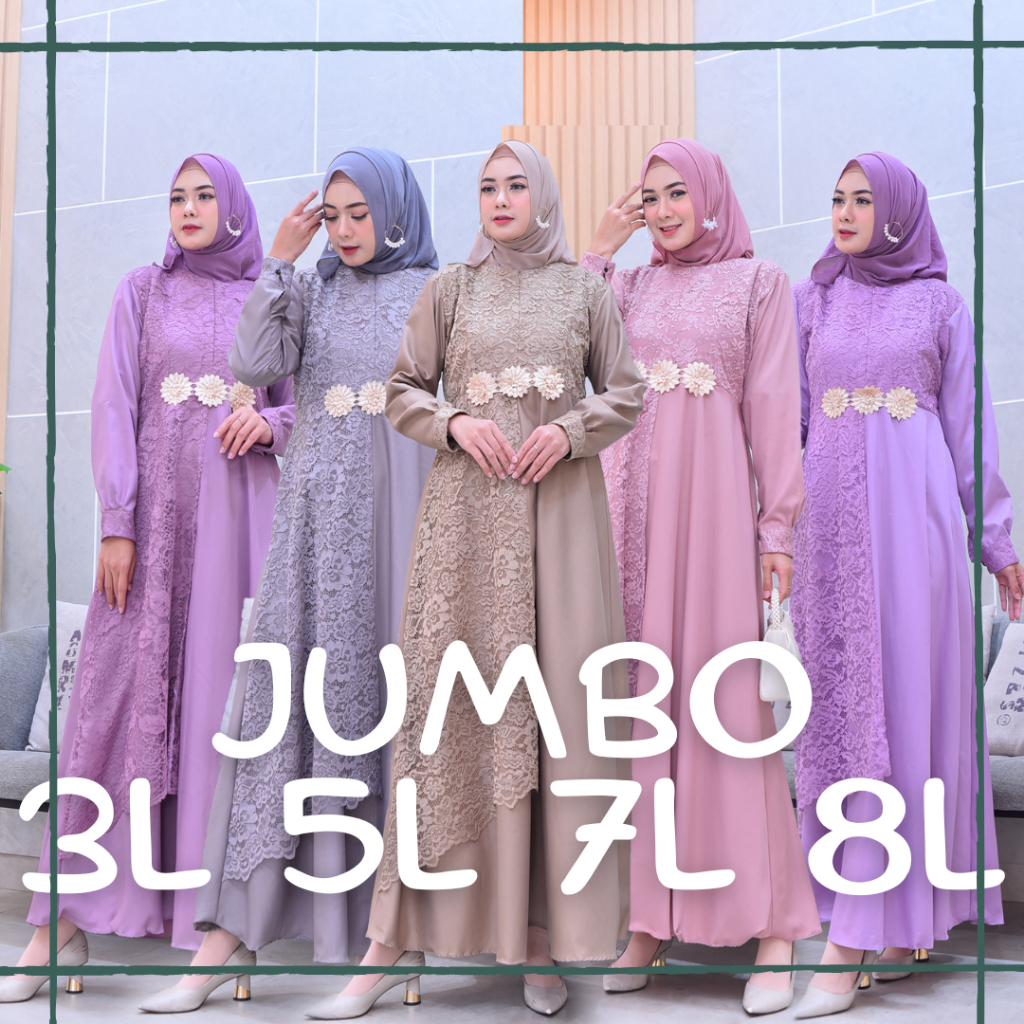 Jual Gamis JUMBO Bahan Katun Toyobo MIx Brukat Import Dress Pesta Kondangan Gamis Brokat LD 120 ...