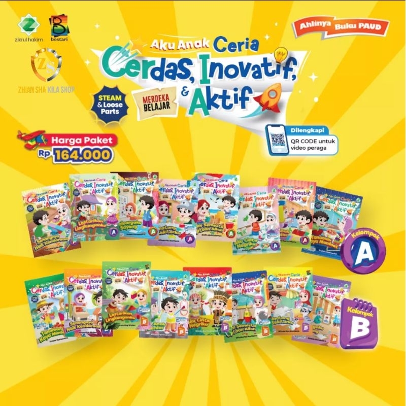 Jual Buku TK/PAUD - Kurikulum Merdeka Belajar - Paket Cerdas Inovatif & Ceria | Shopee Indonesia