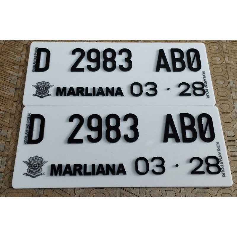 Jual plat nomor motor 2biji huruf tombol bahan akrilik + logo + nama ...