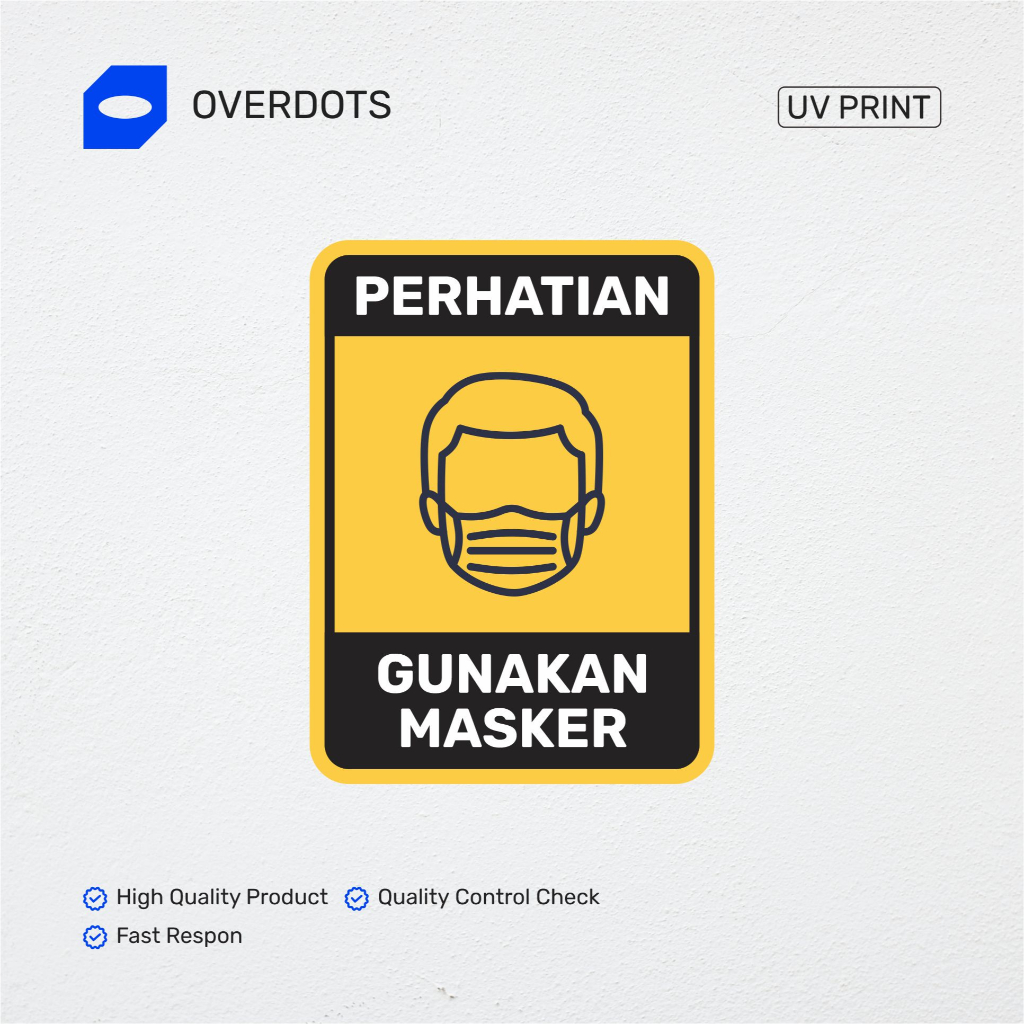 Jual Gunakan Masker | Sign Board Akrilik Pakai Masker | Print UV ...
