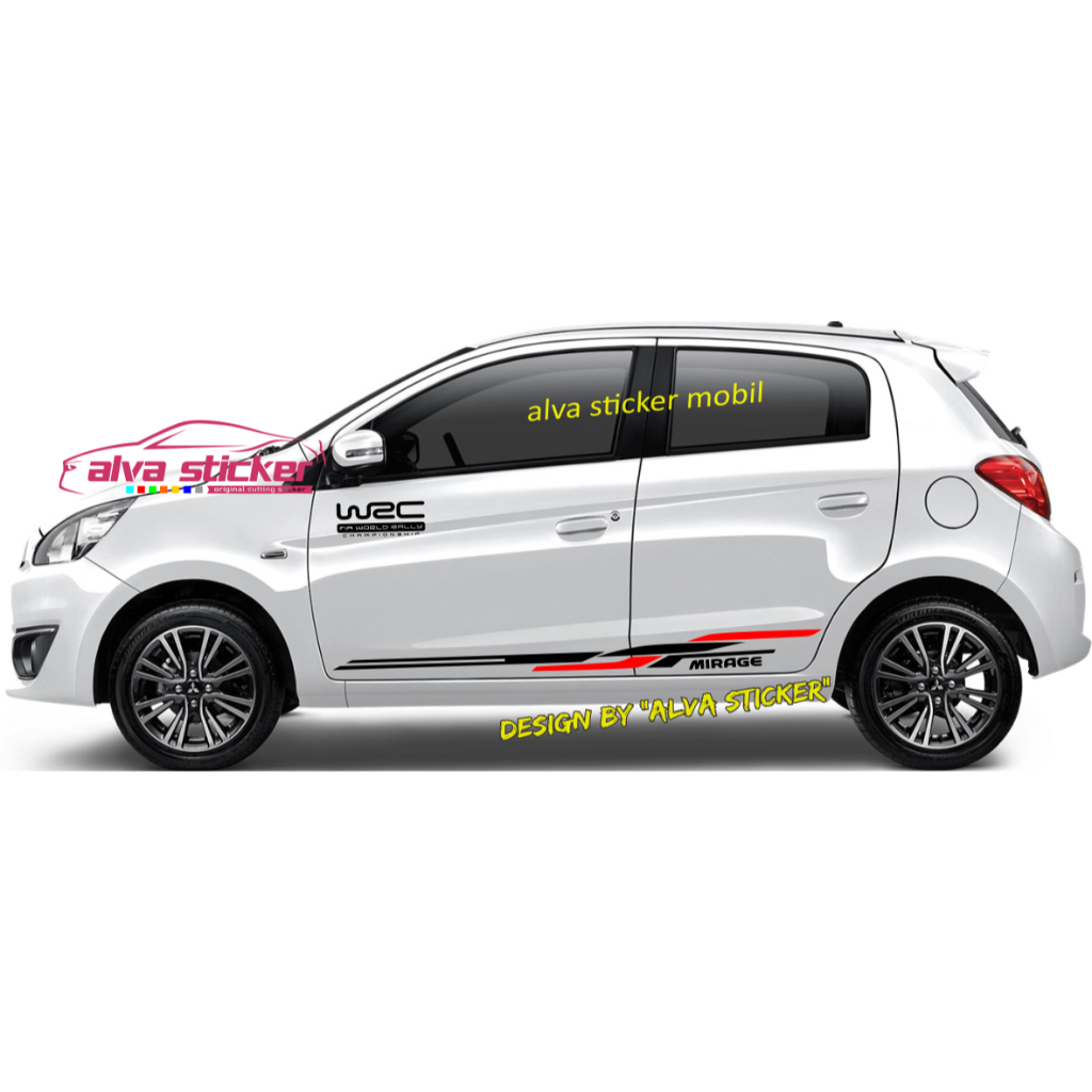 Jual (ALVA) best design sticker mirage list cutting mobil mitsubishi ...