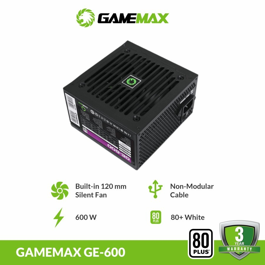 Jual PSU Gamemax GE-600 80Plus Value Gaming - PSU 600Watt GE 600 ...