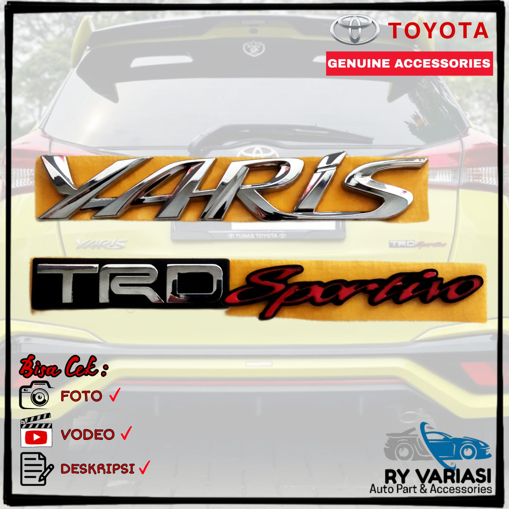 Jual Emblem YARIS Original/ Toyota YARIS TRD Sportivo/ Emblem Bagasi ...
