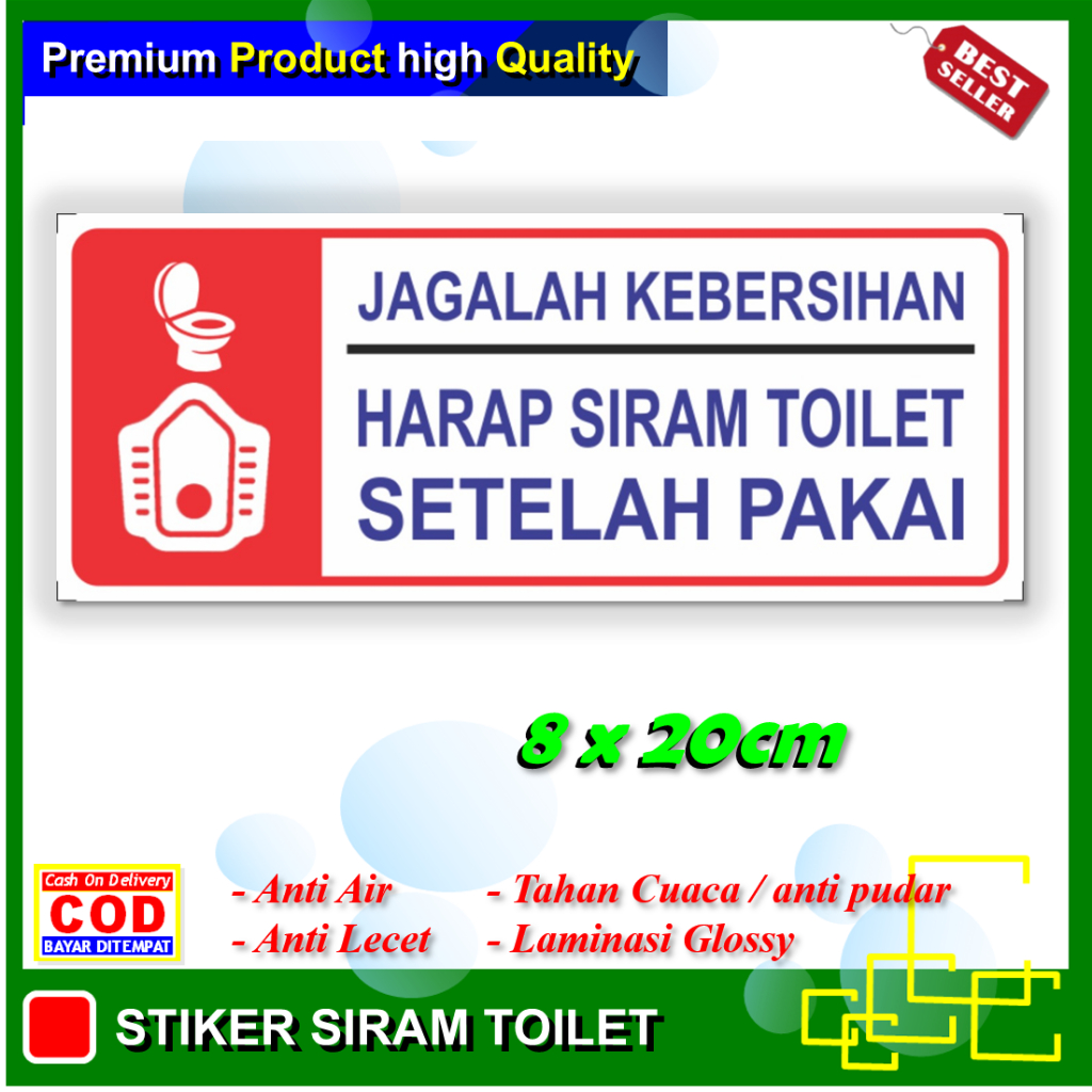 Jual stiker new siram toilet sticker kebersihan kamar mandi wc rumah ...