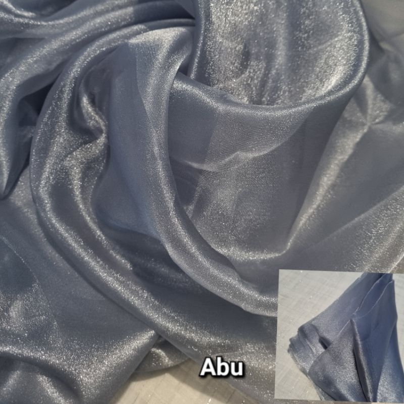 Jual kain organza pasir/crinkle metalik/sparle gliter/organza crystal ...