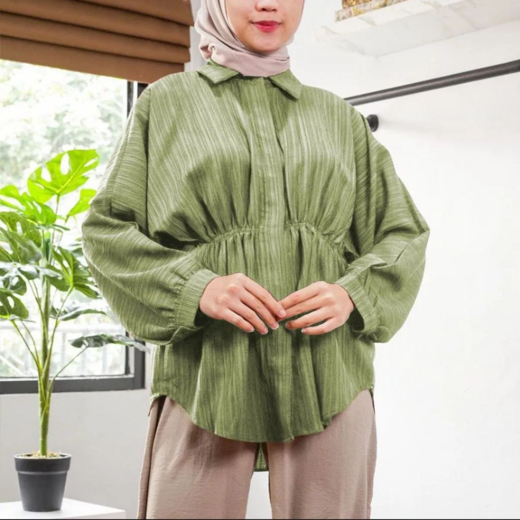Jual Atasan Wanita Oversize Baby Crush - Kemeja Wanita Oversize Kerut ...