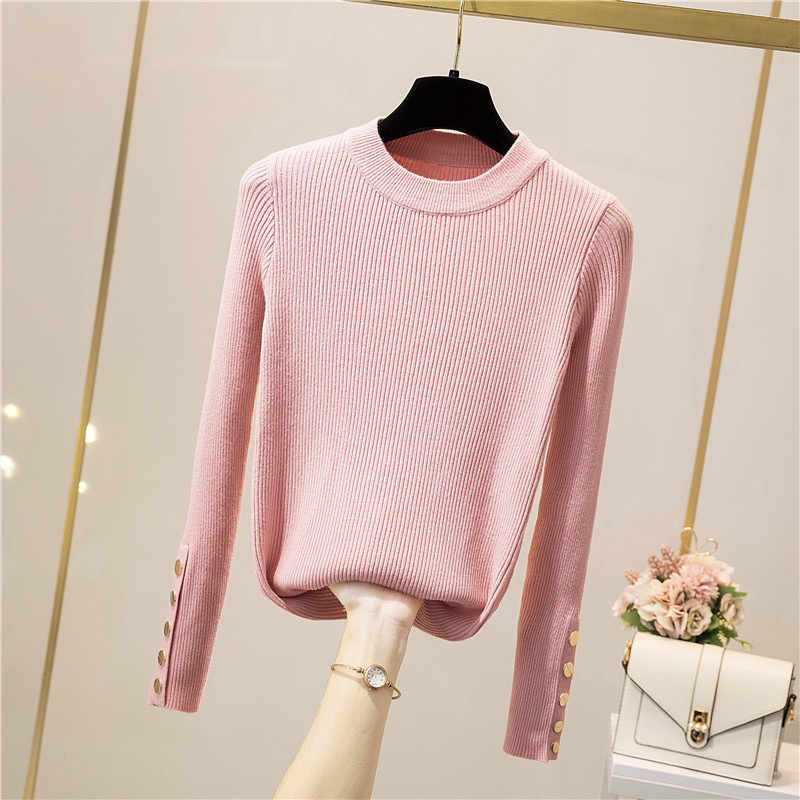 Jual ATASAN RAJUT WANITA (lengan kancing) Baju Rajut Wanita Kaos Import ...