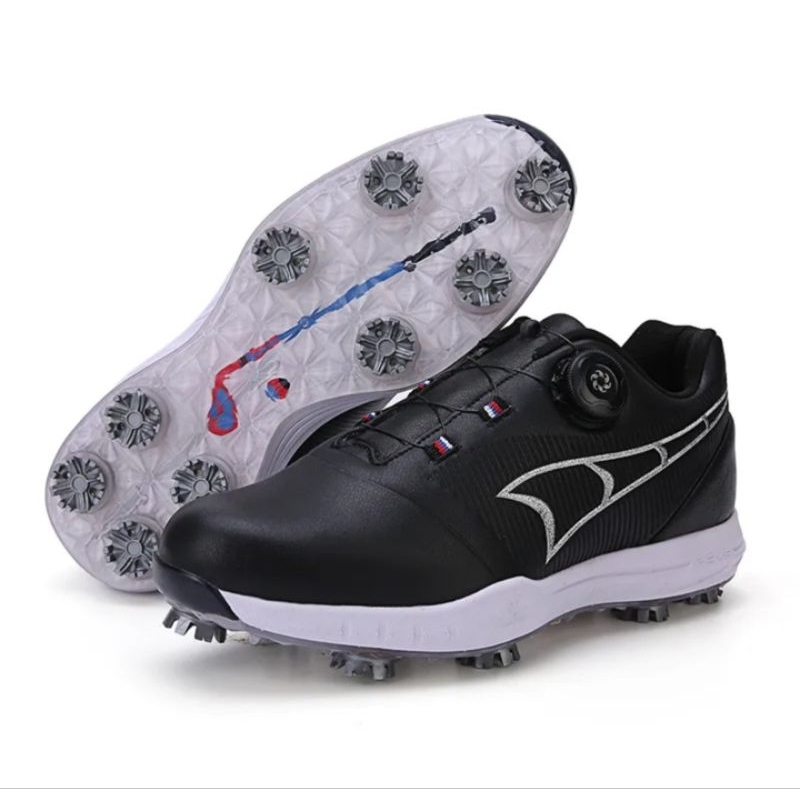 Jual Sepatu Golf Tali Knob BOA Golf Shoes Black 8002 | Shopee Indonesia