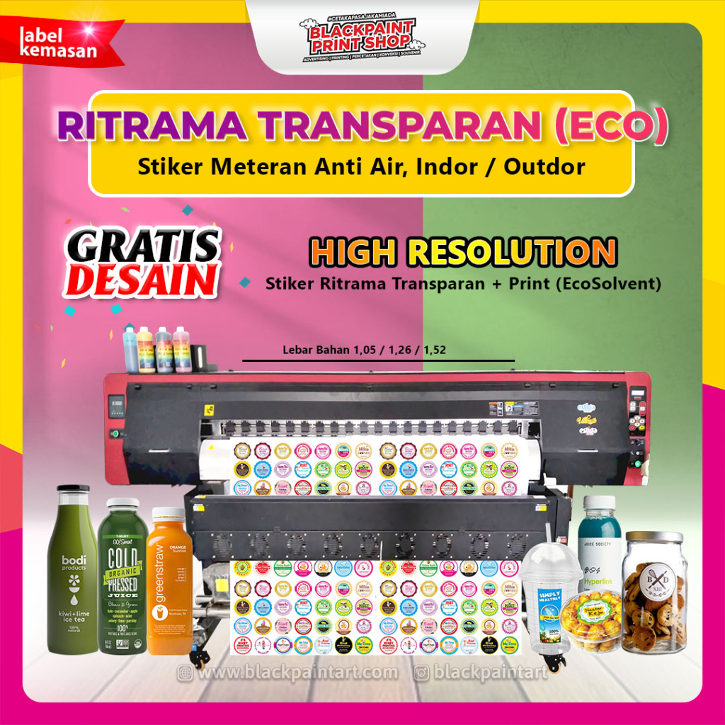 Jual Stiker Meteran Ritrama Transparan / Cetak Stiker Outdoor / Stiker ...