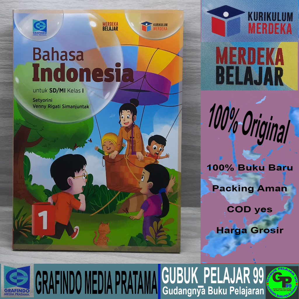 Jual Buku Paket Siswa BAHASA INDONESIA Kelas 1 SD/MI Kurikulum Merdeka Grafindo Media Pratama ...